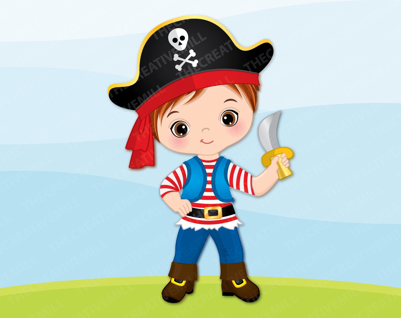 Pirate Boy Clipart Vector Pirate Clipart Boy Clipart | Etsy