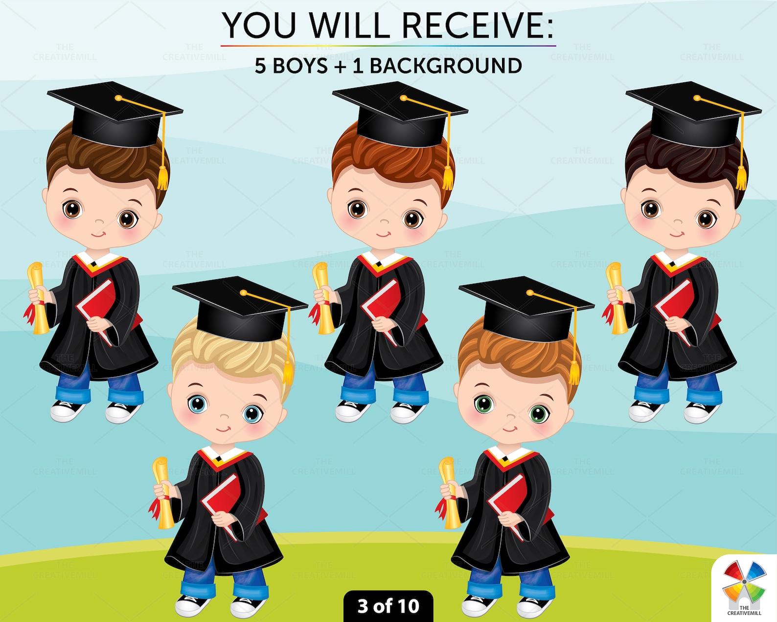 Graduation Clipart Vector Preschool Student PNG Diploma - Etsy
