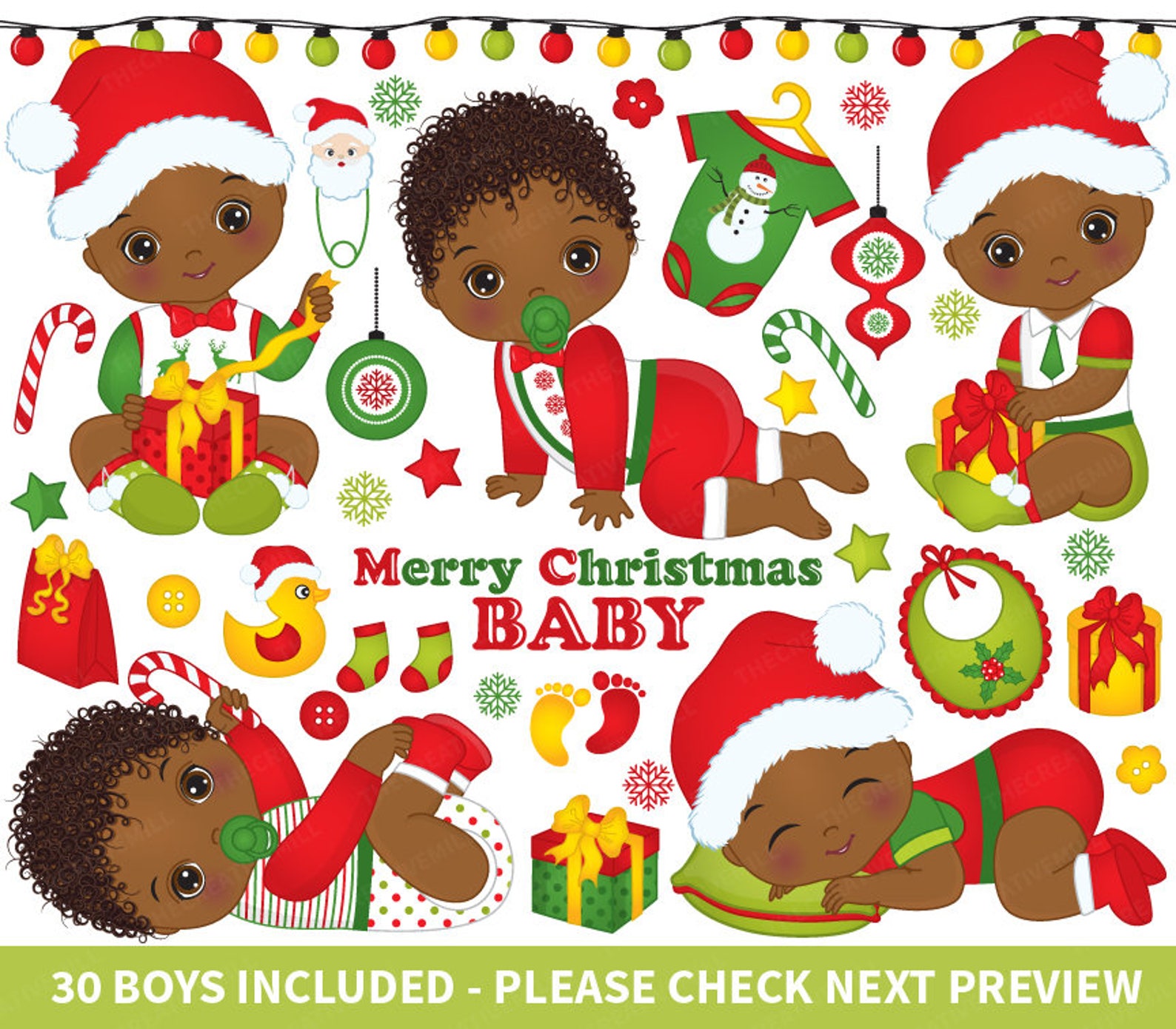 Christmas Baby Boys Clipart Vector Christmas Clipart Baby | Etsy