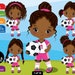 Soccer Black Girl Clipart, Vector Football, Cute Little Girl, Sport ...