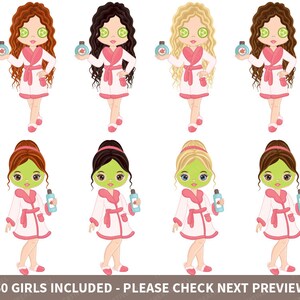 60 Spa Girls Clipart Vector Spa Girl, Spa Party Clipart, Spa Clipart ...
