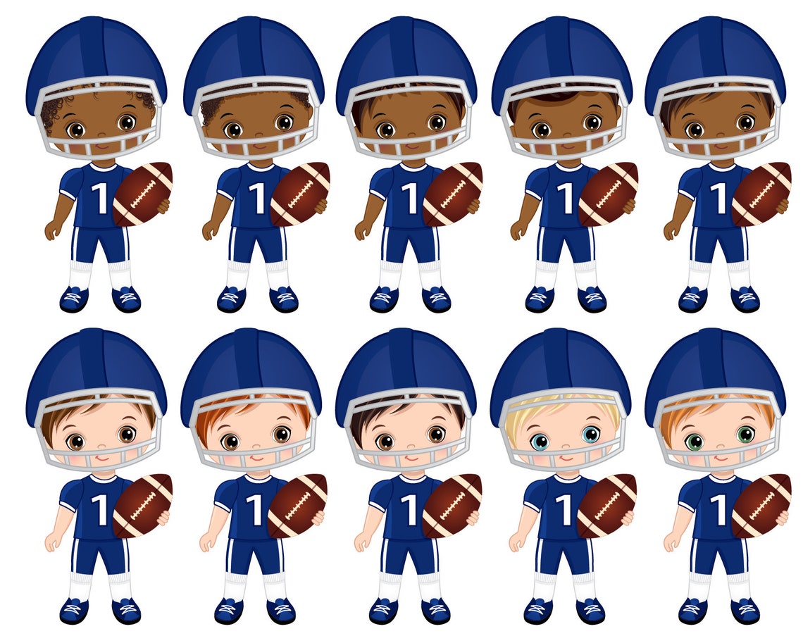 American Football Clipart Vector Football Black Boy PNG - Etsy