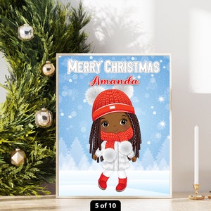 Christmas Girl Clipart, Vector Little Girl, Doll, Afro Character ...