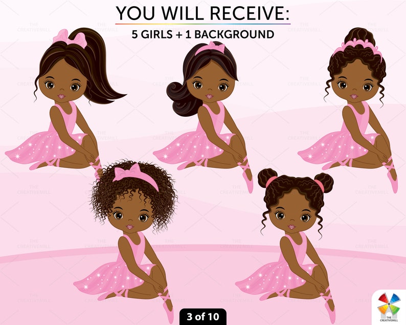 African American Ballerina Clipart Vector Ballerina Clipart - Etsy