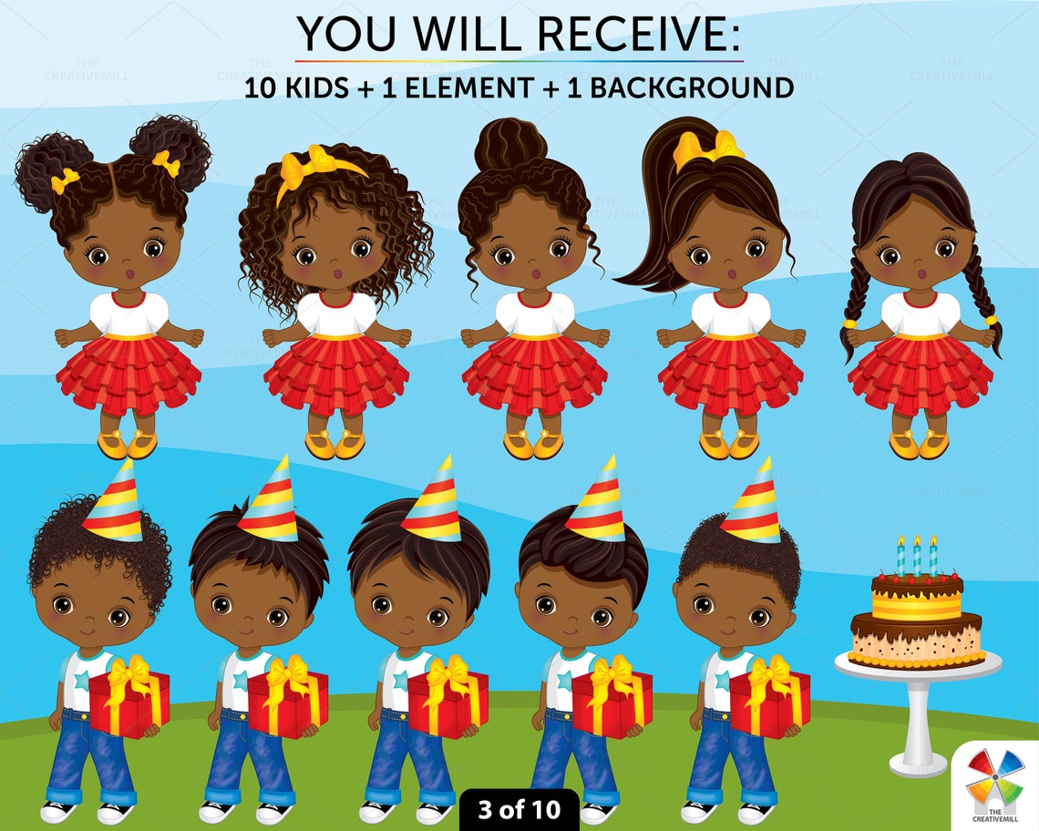 Happy Birthday Clipart Vector Party Clipart Girl Clipart - Etsy