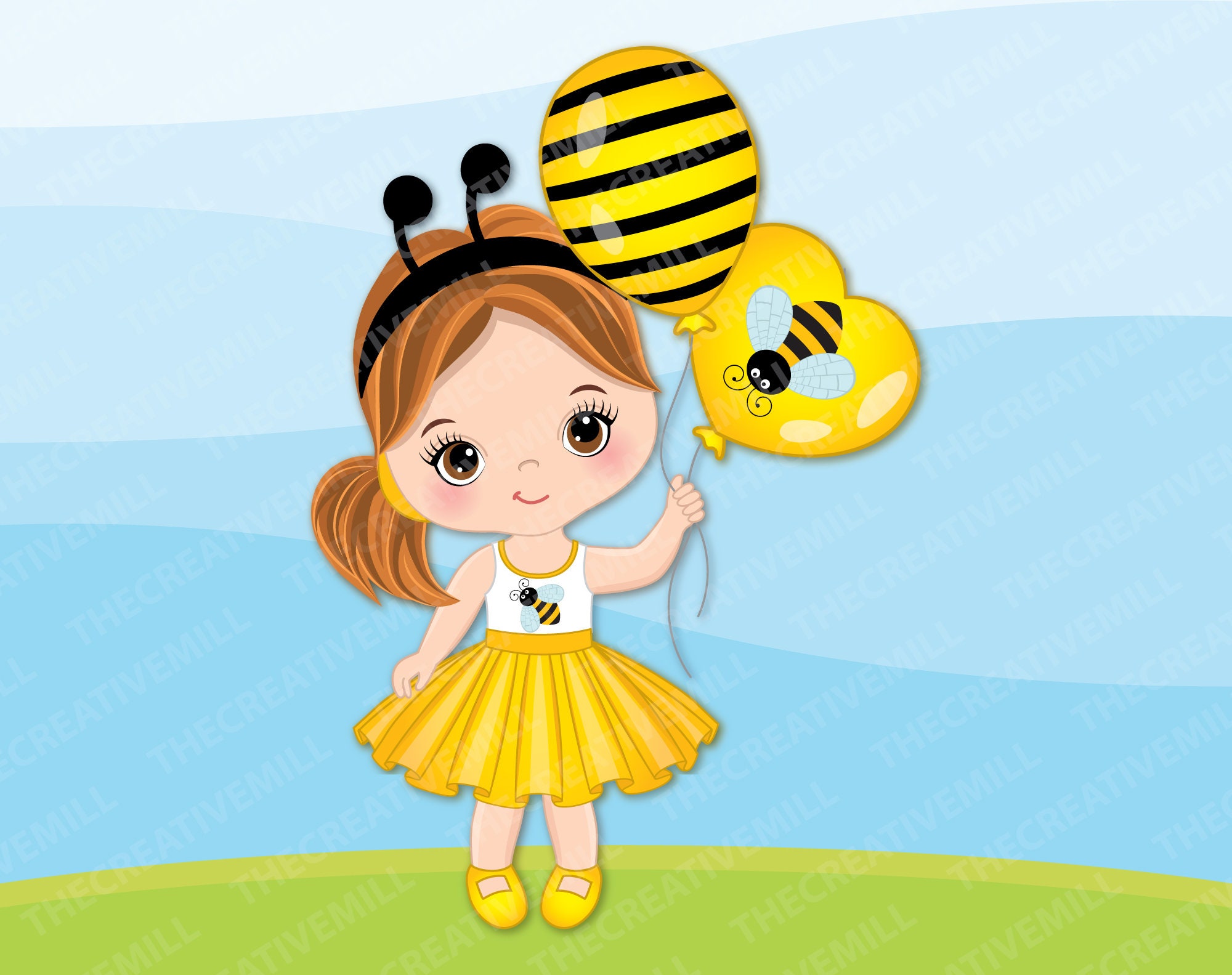 Bee Clipart Vector Bee Clipart Girl Clipart Bee Girls | Etsy