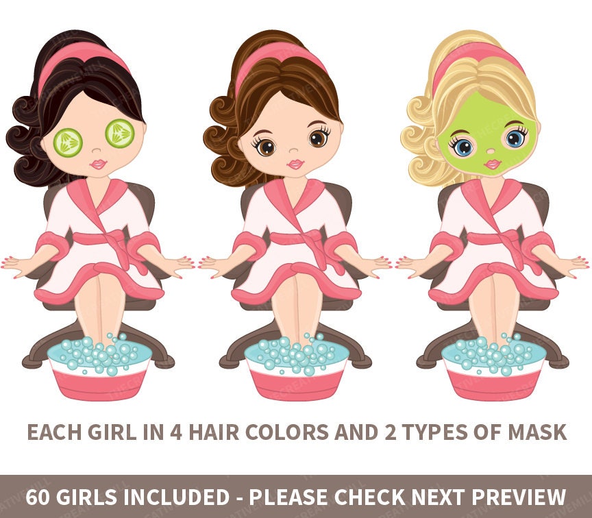 60 Spa Girls Clipart Vector Spa Girl Spa Party Clipart Spa - Etsy UK