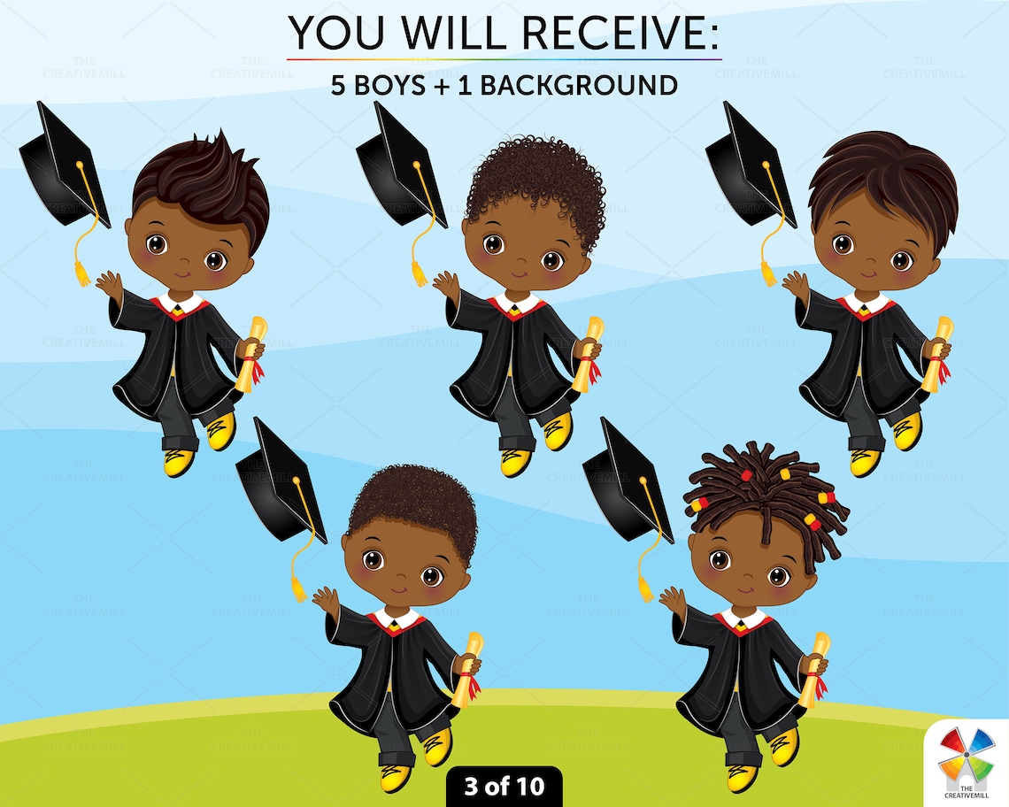 Boy Graduation Clipart Vector Preschool Student PNG - Etsy