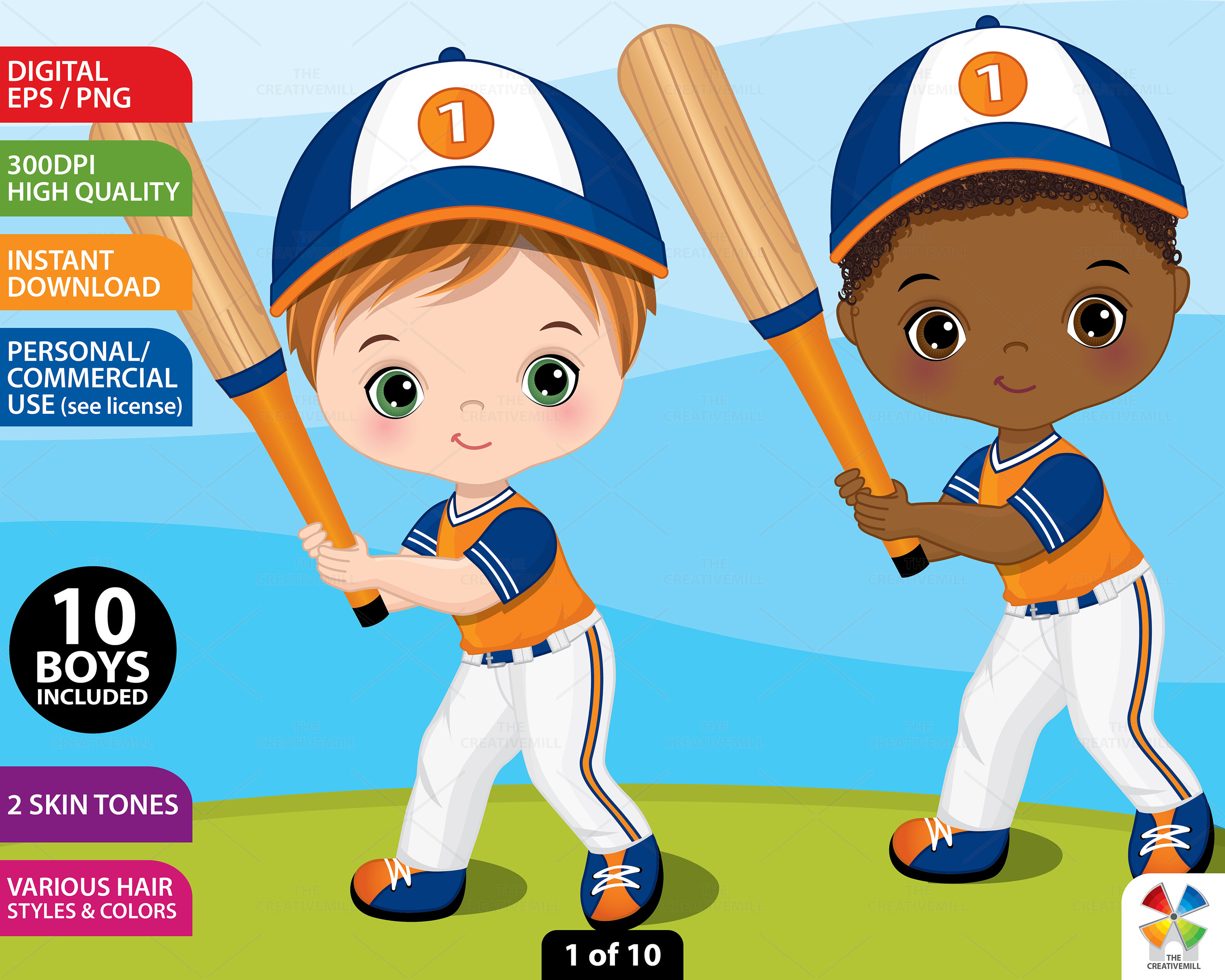 Baseball Clipart Vector Baseball Clipart Black Boy Clipart - Etsy