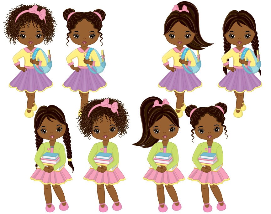 Back to School Clipart Vector School Clipart African - Etsy