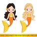 Mermaids Clipart Vector Mermaids Clipart, Fish Girls Clipart, Mermaid ...