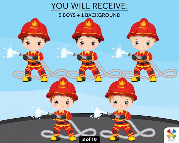 Kid Firefighter Clipart