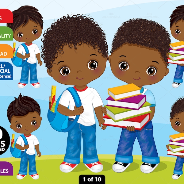 Black Boy Clipart - Etsy