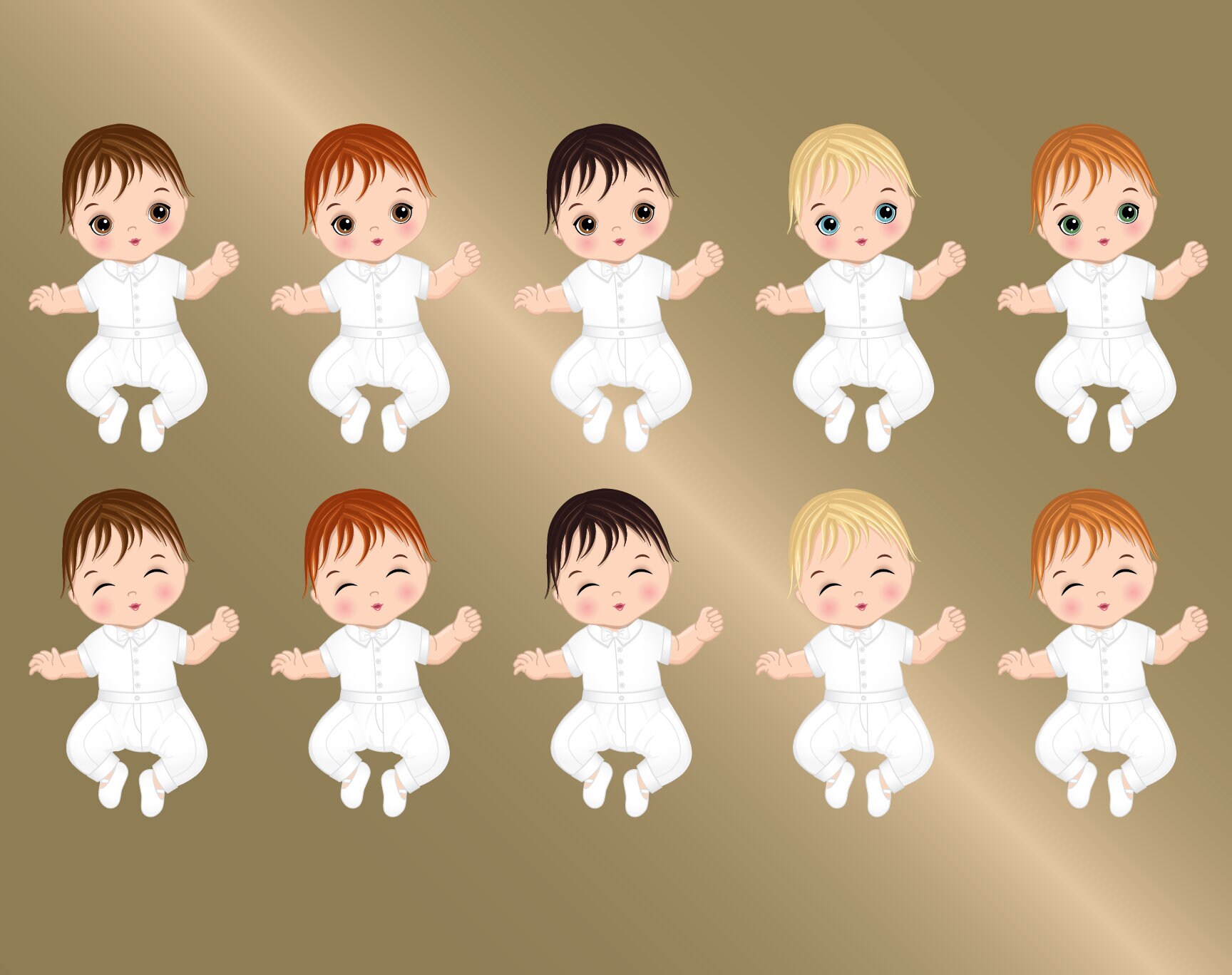 Baptism Baby Clipart Vector Newborn Christening Caucasian | Etsy Australia