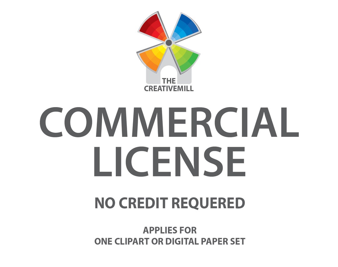 Commercial License - No Credit Required. Applies for One Clipart or ...
