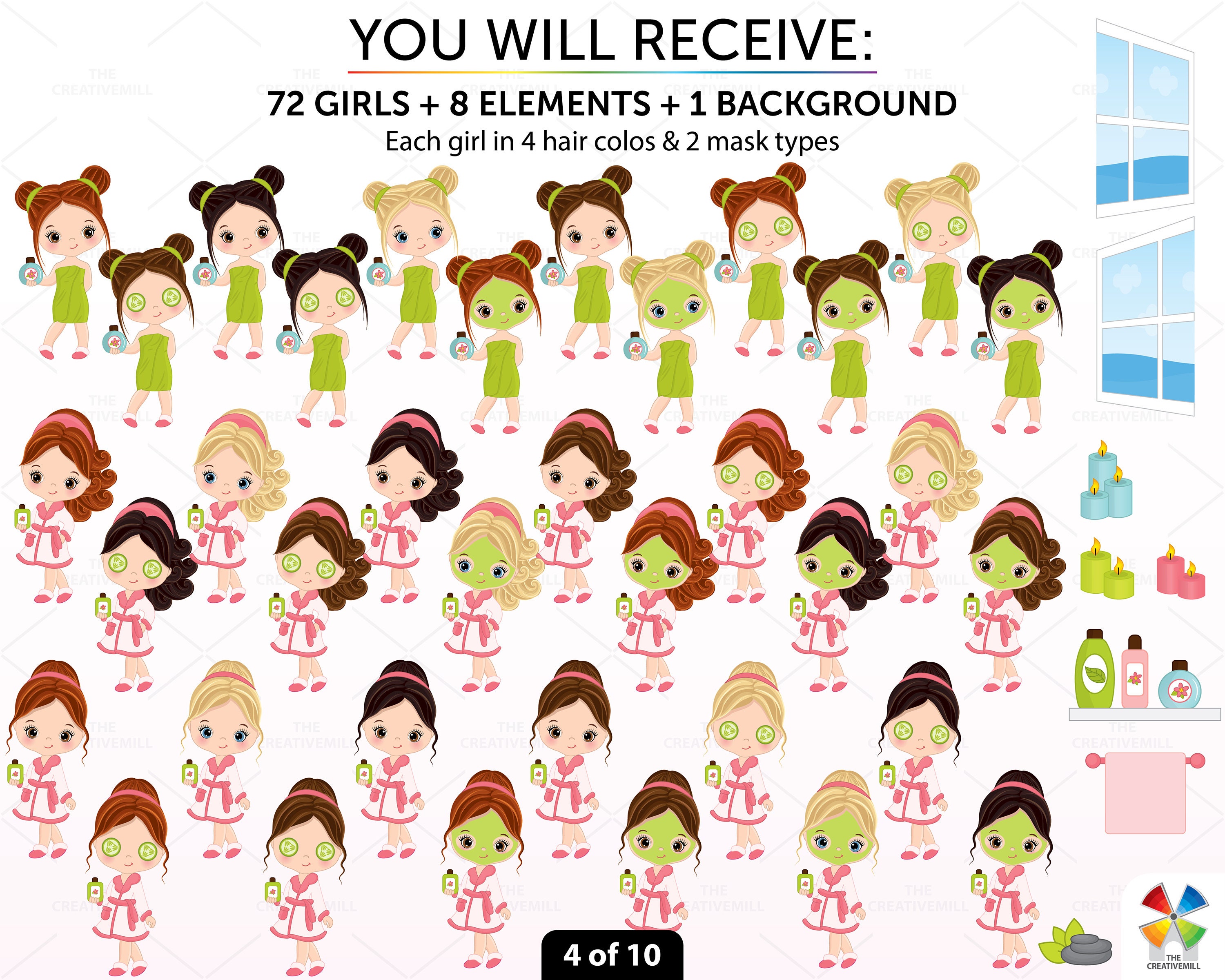 72 Little Spa Girls Clipart Vector Spa Girl Spa Party - Etsy UK