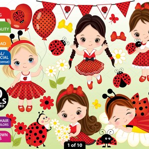 Ladybug Clipart - Vector Ladybird Clipart, Girl Clipart, Ladybug Girls ...