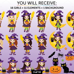 Halloween Witch Clipart - Halloween Clipart, Witch Clipart, Vector ...