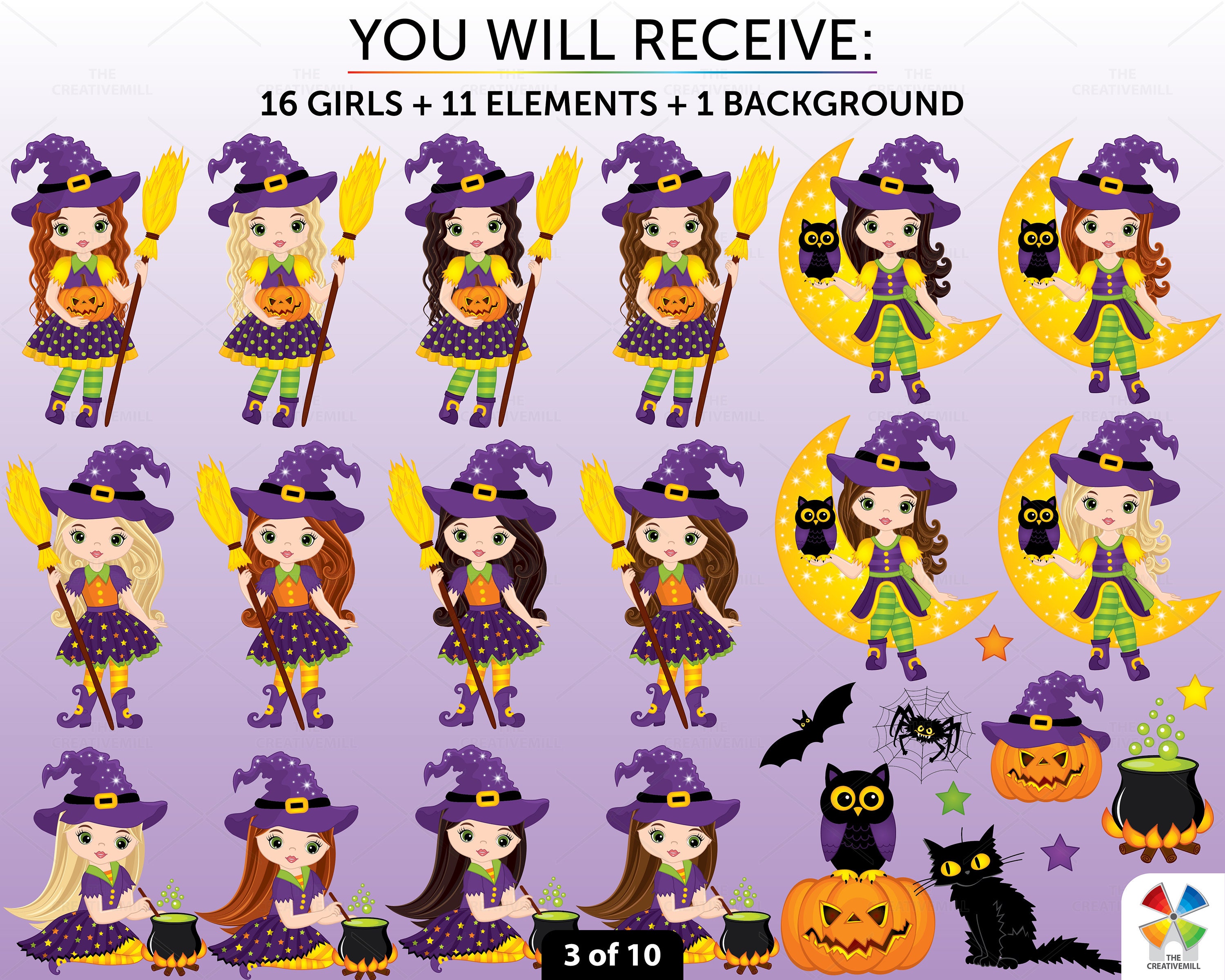 Halloween Witch Clipart Halloween Clipart Witch Clipart - Etsy