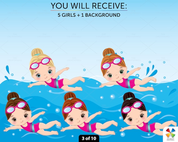 3 Little Girls Swimming