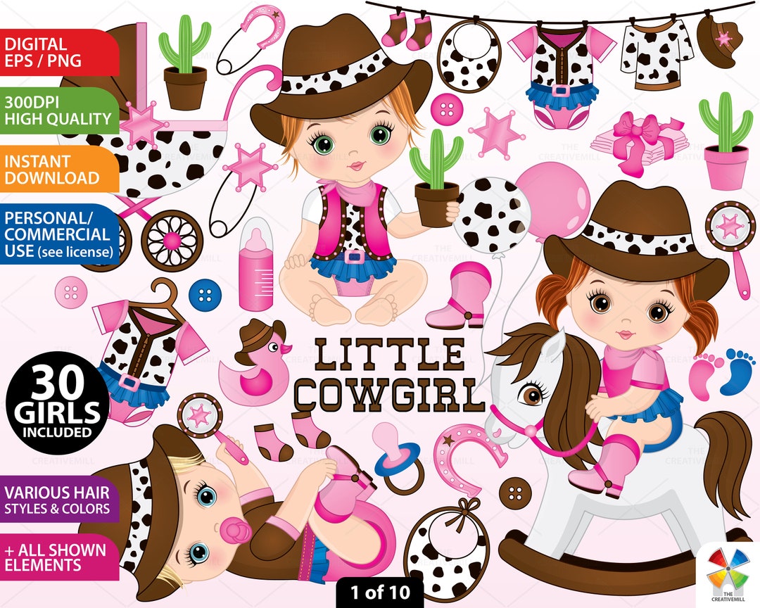 Baby Cowgirl Clipart - Vector Cowgirls Clipart, Baby Girl Clipart ...