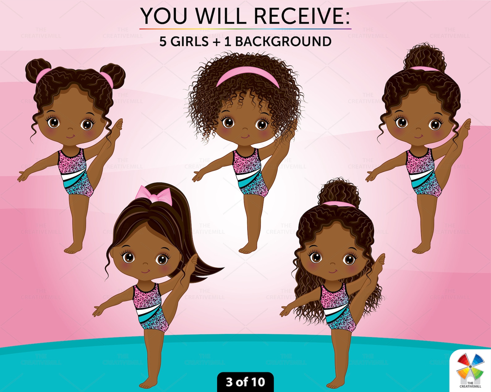 Gymnastics Girl Clipart Vector Gymnast Cute Girl Sport Kid - Etsy