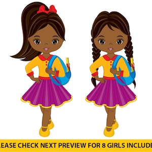 Back to School Clipart - Vector School Clipart, School Girls Clipart ...