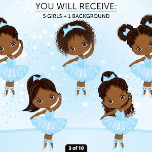 Little Ballerina Clipart, Vector Ballerina, Ballet, Afro Puffs, Bun ...