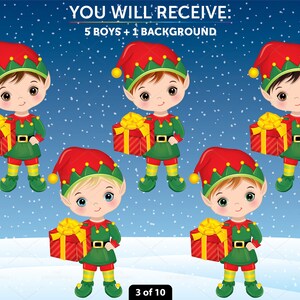 Christmas Elf Clipart, Vector Xmas Elf, Santa Helper, Elves PNG, Cute ...