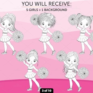 Stamp Cheerleader Clipart, Vector Pom Pom, Sport, Cheerleader PNG, Cute ...