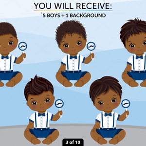 Little Man Clipart - Vector Black Baby Clipart, Baby Shower Clipart ...