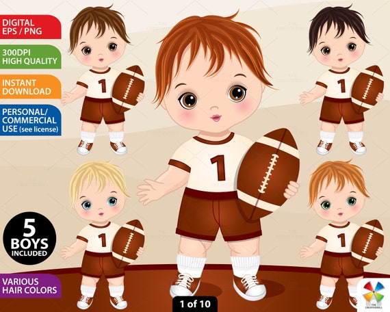 American Football Baby Boy Clipart Vector Football Cute Baby - Etsy