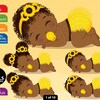 Ladybug Baby Girl Clipart Vector Baby Clipart, African American Clipart ...