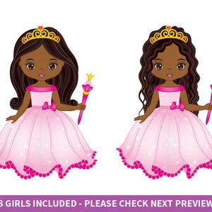 Princess Clipart - Vector Princess Clipart, Fairy Tale Clipart, African ...
