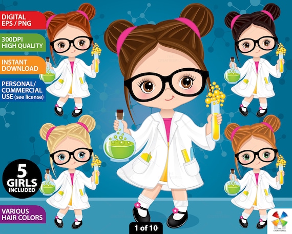 Little Scientist Clipart Vector Chemistry Student PNG - Etsy