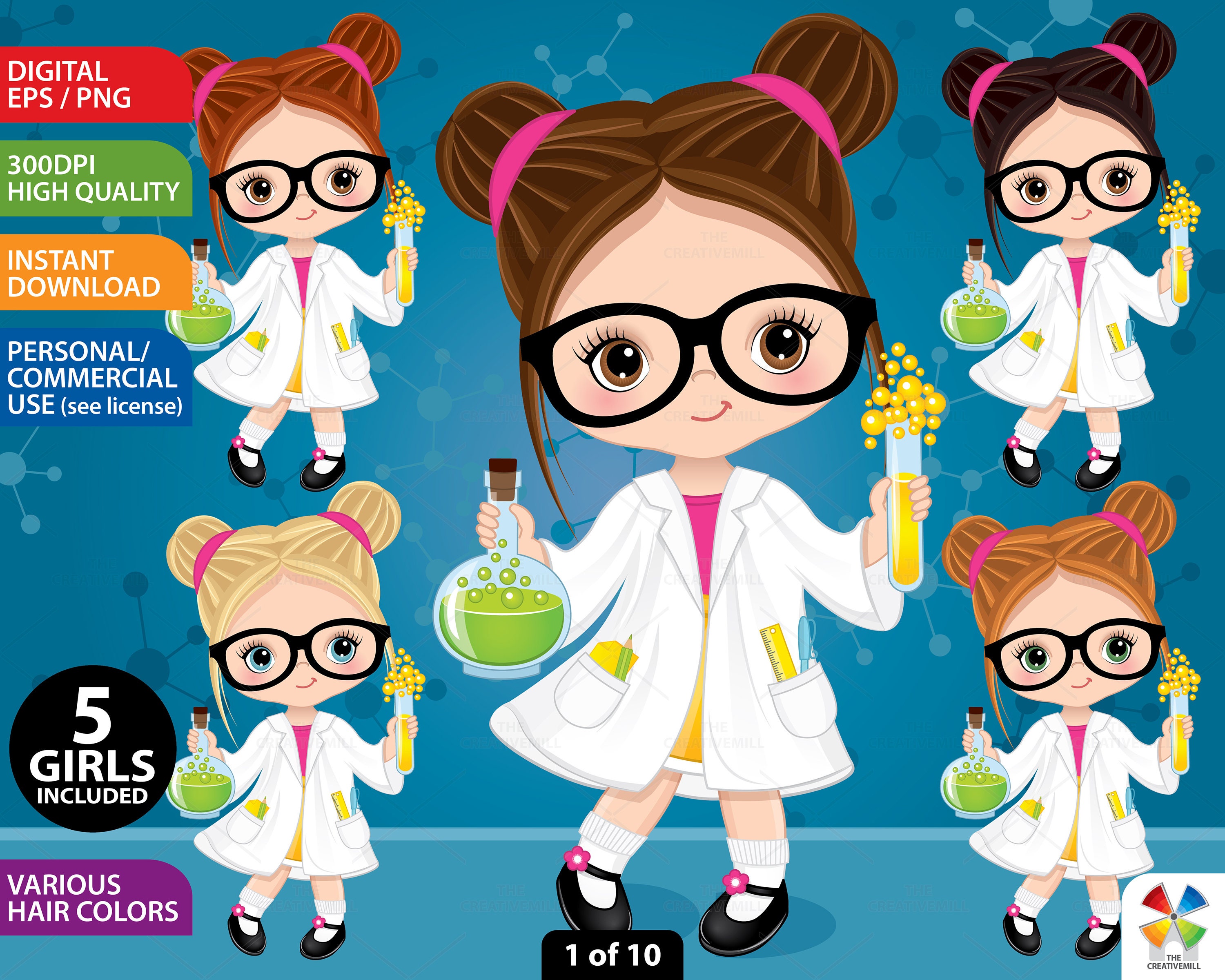 Female Scientist Clipart