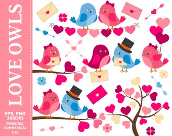 Love Birds Clip Art | Etsy