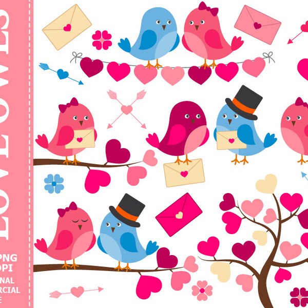 Love Bird Clip Art - Etsy