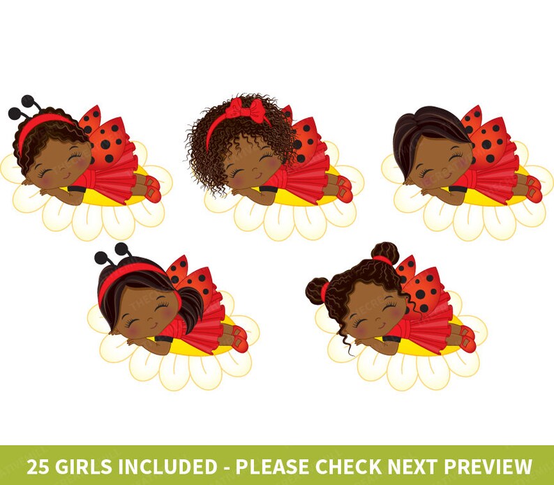 Ladybug Clipart Vector Ladybird Clipart African American - Etsy