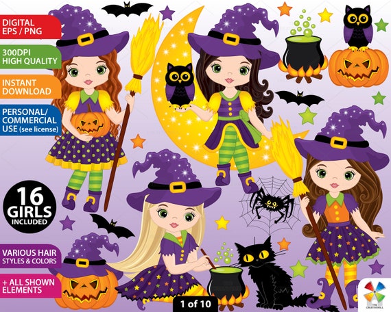 Halloween Witch Clipart Halloween Clipart Witch Clipart - Etsy