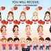 Valentines Day Kids Clipart Vector Love Kids Clipart, Cute Kids Clipart ...
