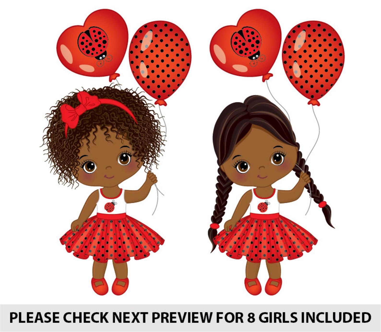 Ladybug Clipart Vector Ladybird Clipart Girl Clipart - Etsy
