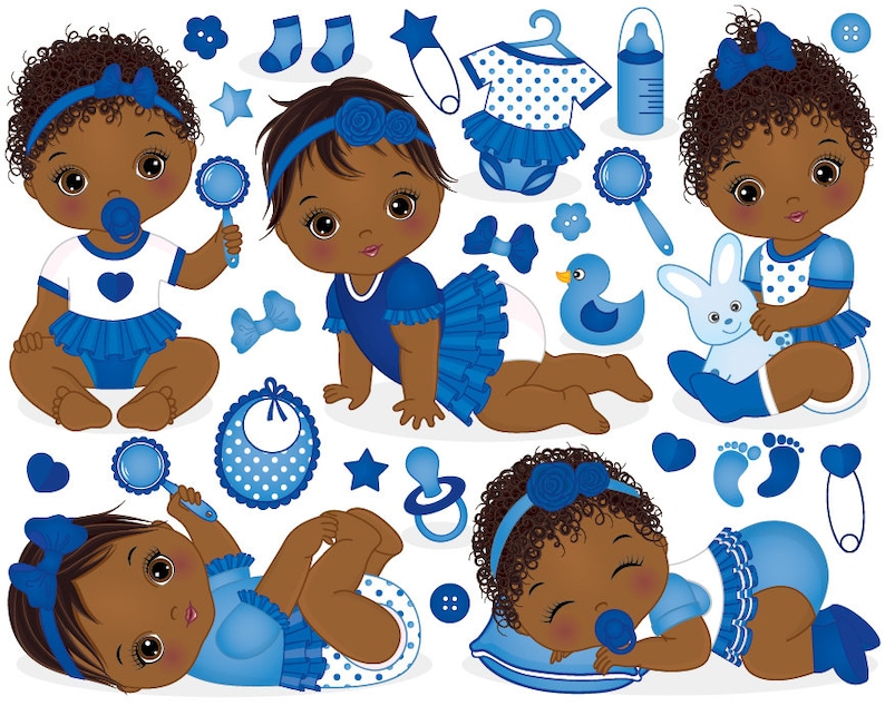 Baby Girl Clipart Vector Baby Clipart Afro Baby Clipart | Etsy