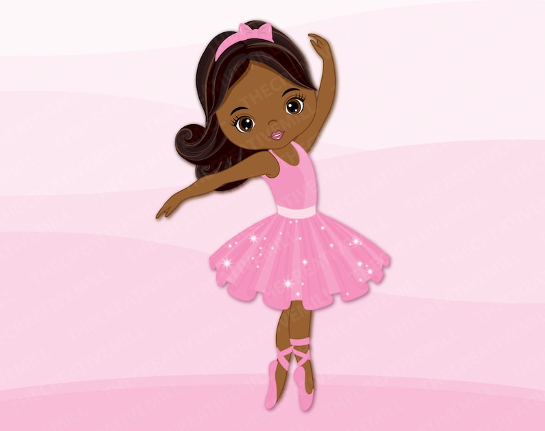 African American Ballerina Clipart Vector Ballerina Clipart | Etsy