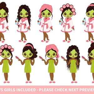 75 Spa Girls Clipart Vector Spa Girl, Spa Party Clipart, African ...