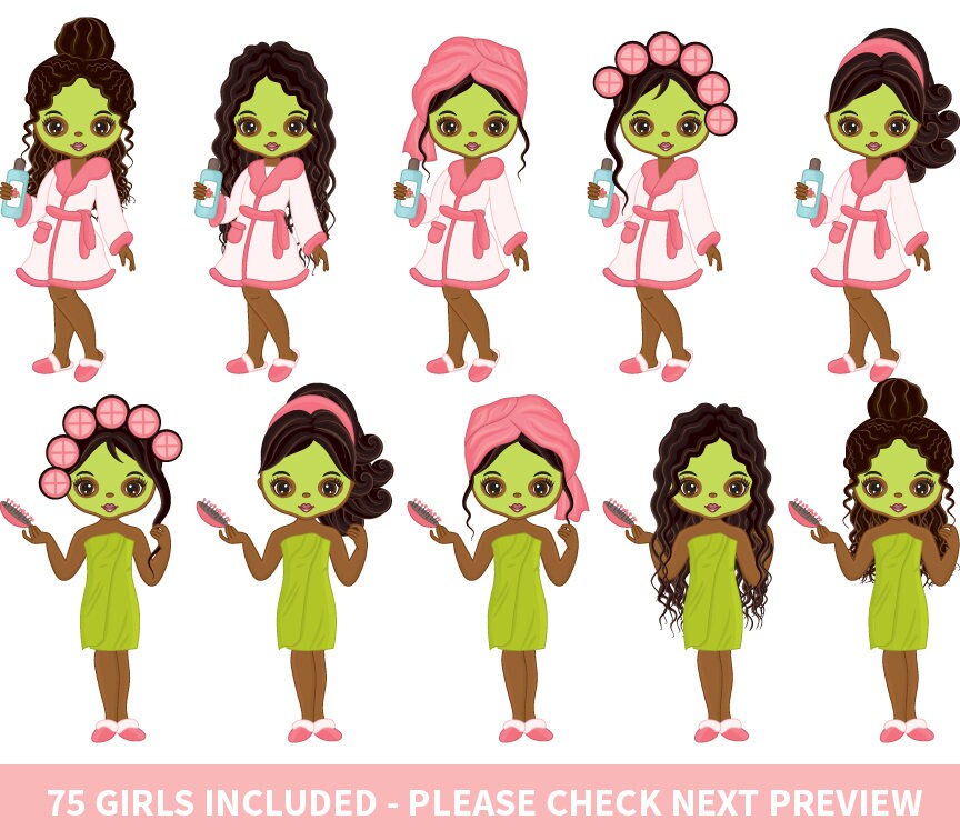75 Spa Girls Clipart Vector Spa Girl Spa Party Clipart | Etsy España