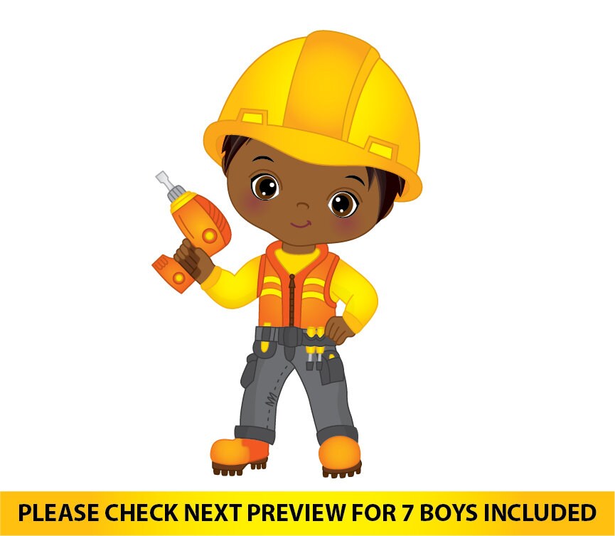 Construction Boys Clipart Vector Construction Clipart Boys - Etsy Canada
