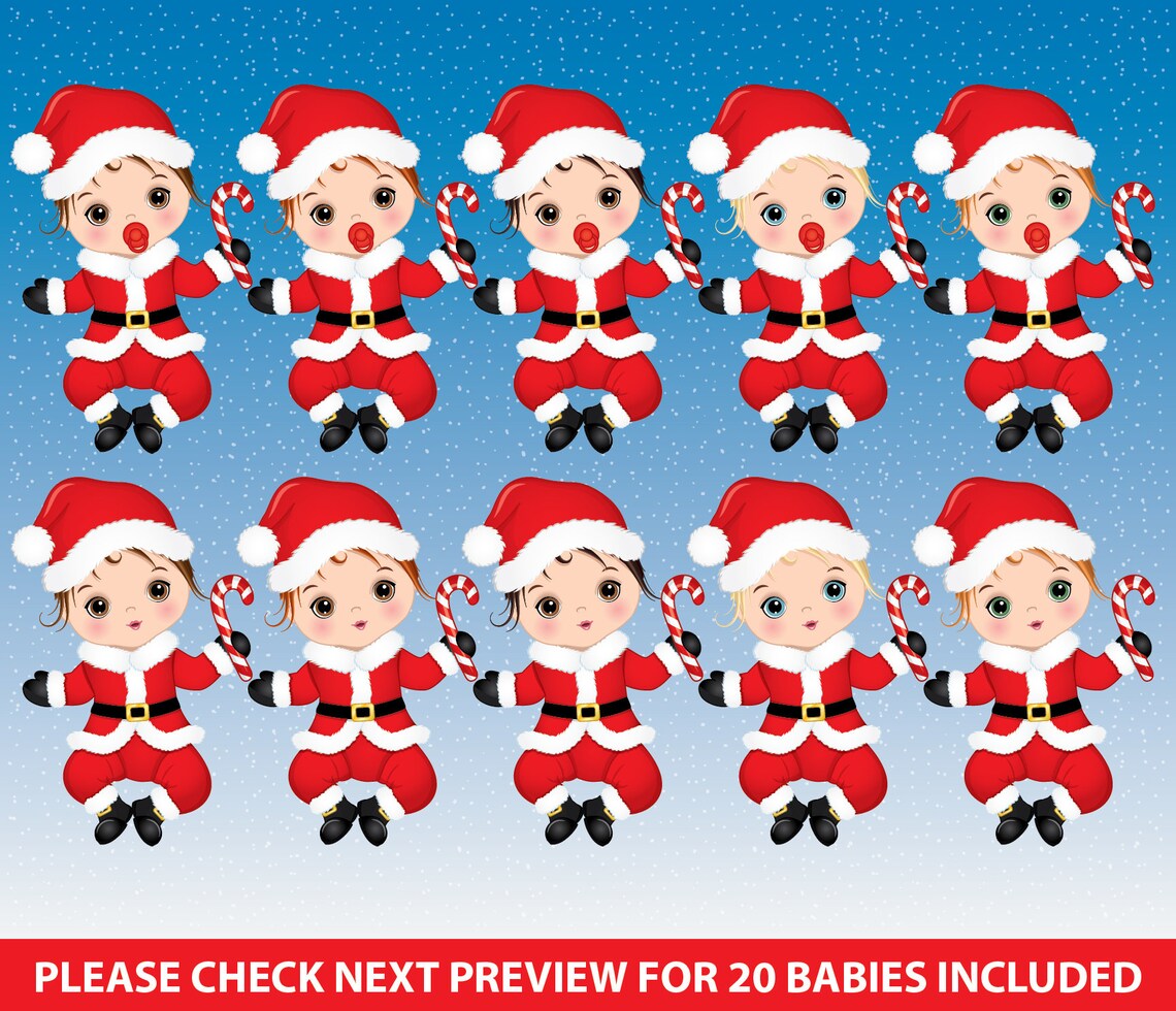 Baby Santa Clipart Vector Christmas Xmas Little Santa PNG | Etsy