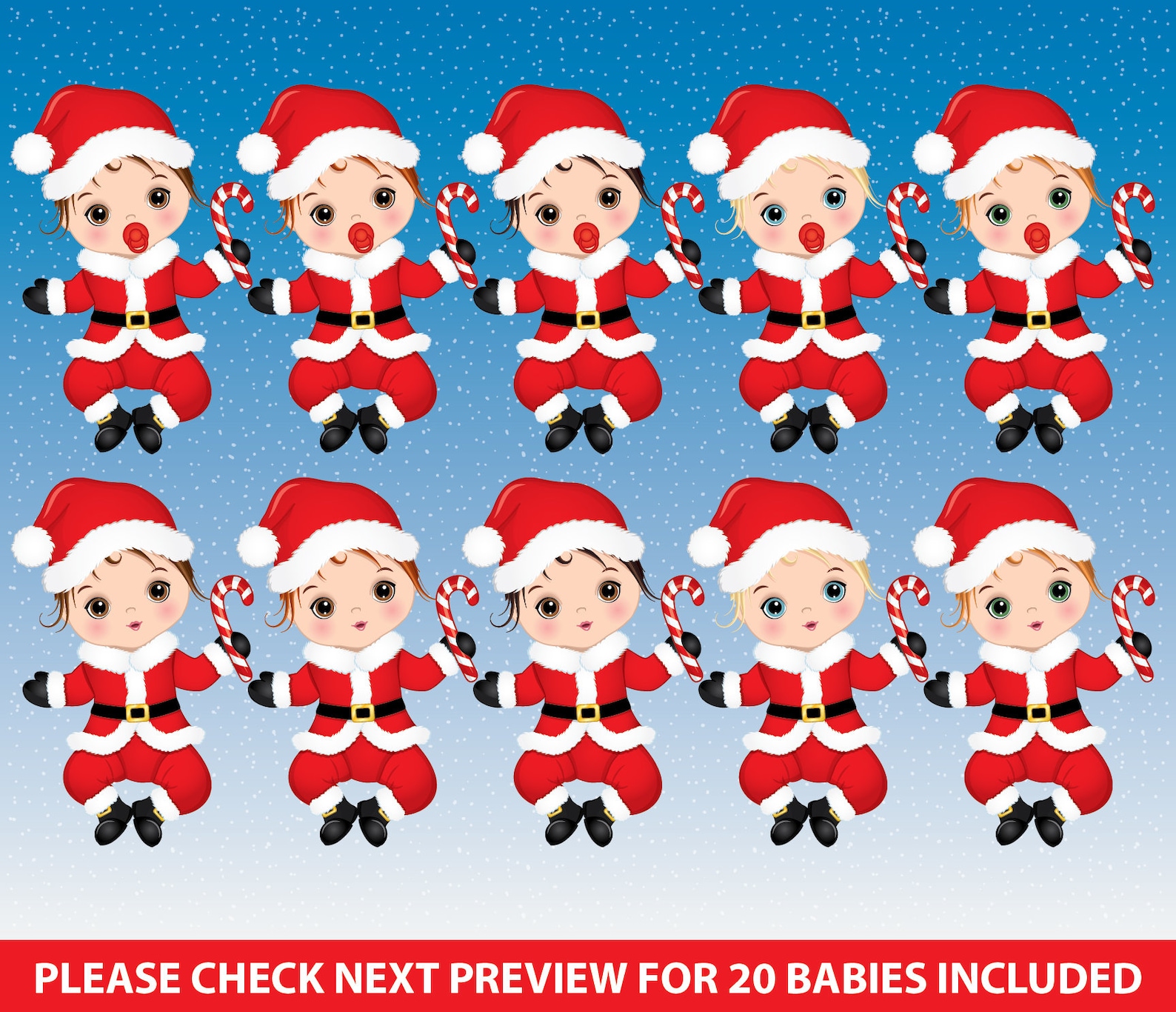 Baby Santa Clipart Vector Christmas Xmas Little Santa PNG | Etsy