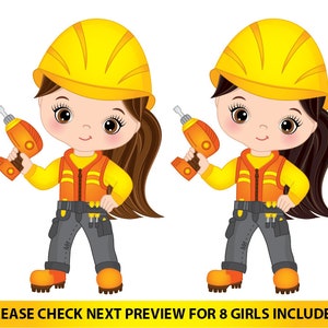Construction Girls Clipart - Vector Construction Clipart, Girl Clipart ...